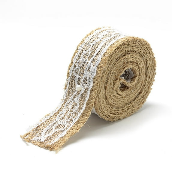 Burlap Ribbon Hessian Ribbon Jute Ribbon with Lace for Jewelry Making ...