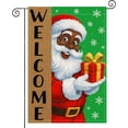 Burlap Santa Welcome Christmas Garden Flag, Double Sided Holiday Yard ...