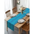 Burlap Table Runner 120 Inches Long, Abstract Geometric Wave Line Block ...