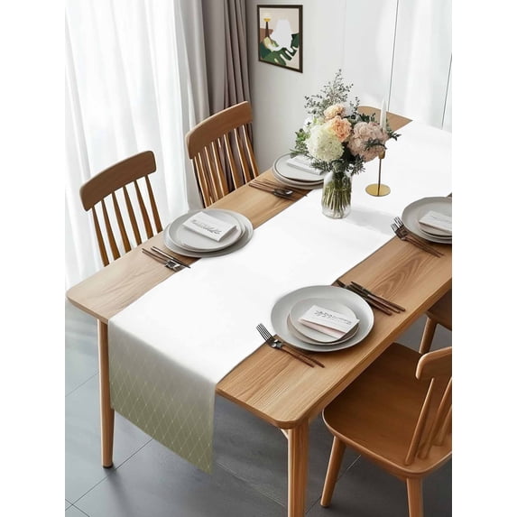 Burlap Table Runner 120 Inches Long, Abstract Gradient Lines Non-Slip ...