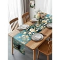 Burlap Table Runner 120 Inches Long, Black Cat on Branches Non-Slip ...
