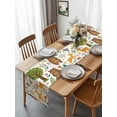 Burlap Table Runner 120 Inches Long, Cartoon Animal Green Forest Non ...