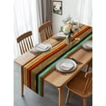 Burlap Table Runner 120 Inches Long, Colorful Ripple Gradient Non-Slip ...