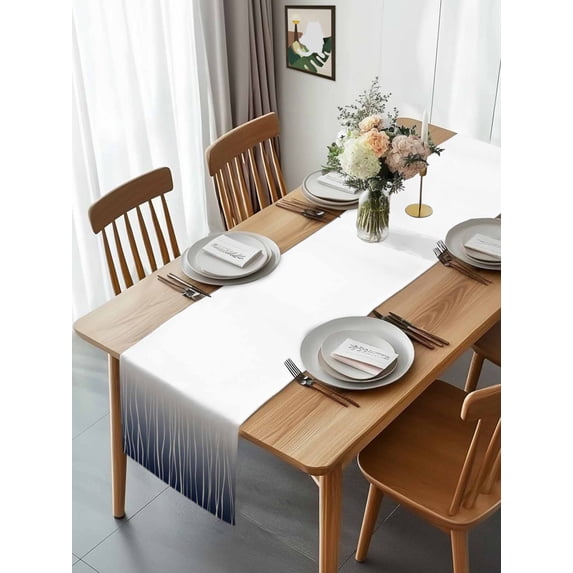 Burlap Table Runner 120 Inches Long, Dark Blue Gradient Non-Slip ...