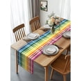 Burlap Table Runner 120 Inches Long, Gradient Rainbow Plaid Seamless ...