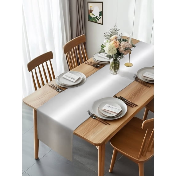 Burlap Table Runner 120 Inches Long, Gray Gradient Minimalist Non-Slip ...