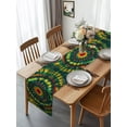 Burlap Table Runner 120 Inches Long, Green Red Yellow Tie-Dye Art Non ...