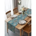 Burlap Table Runner 120 Inches Long, Mid Century Vintage Flower Texture ...