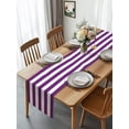 Burlap Table Runner 120 Inches Long, Purple and White Stripes Pattern ...