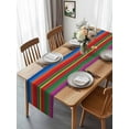 Burlap Table Runner 120 Inches Long, Rainbow Mexican Colorful Stripes ...