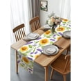 Burlap Table Runner 120 Inches Long, Retro Yellow Sunflower Lavender ...