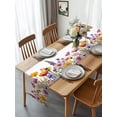 Burlap Table Runner 120 Inches Long, Rustic Watercolor Blossom Floral ...