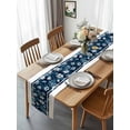 Burlap Table Runner 120 Inches Long, Small White Flowers Non-Slip ...