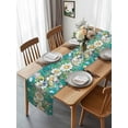 Burlap Table Runner 120 Inches Long, Spring Flowers Daisy Butterflies ...