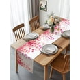 Burlap Table Runner 120 Inches Long, Spring Pink Wisteria Flower Non ...