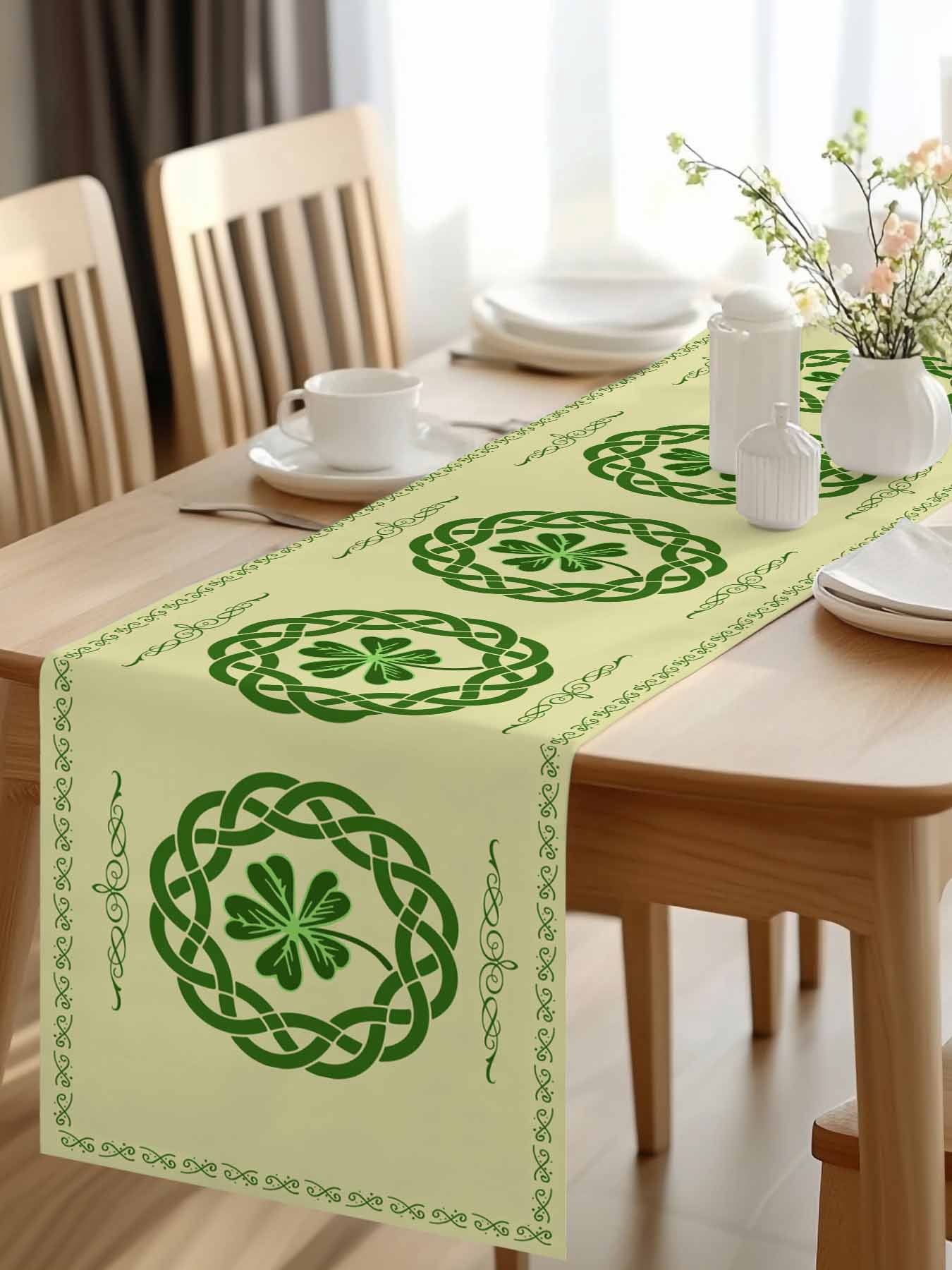 Burlap Table Runner 120 Inches Long, St. Patrick's Day Celtic Cone Non ...