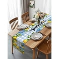 Burlap Table Runner 120 Inches Long, Summer Lemons Flowers Non-Slip ...