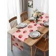 Burlap Table Runner 120 Inches Long, Summer Strawberry on Pink Non-Slip ...