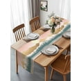 Burlap Table Runner 120 Inches Long, Watercolor Mountain Lake Non-Slip ...