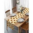 Burlap Table Runner 120 Inches Long, Watercolor Sunflower Leaf Plant ...