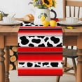 Burlap Table Runner 36 Inches Long, Abstract Animals Milk Cow Skin ...