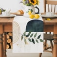 Burlap Table Runner 36 Inches Long, Abstract Arch Line Plant Non-Slip ...