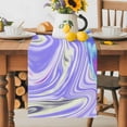 Burlap Table Runner 36 Inches Long, Abstract Fluid Marble Agate Art Non ...