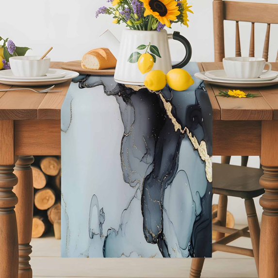 Burlap Table Runner 36 Inches Long, Abstract Gradient Marble Texture ...