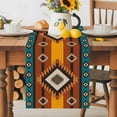Burlap Table Runner 36 Inches Long, Aztec Tribe Ethnic Style Non-Slip ...