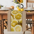 Burlap Table Runner 36 Inches Long, Farm Lemon Slices Close-up Non-Slip ...