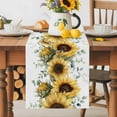 Burlap Table Runner 36 Inches Long, Farm Sunflowers on Top Non-Slip ...
