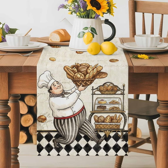 Burlap Table Runner 36 Inches Long, Farmhouse Kitchen Baker Bread Non ...