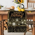 Burlap Table Runner 36 Inches Long, Golden Shining Fireworks on Black ...
