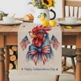 Burlap Table Runner 36 Inches Long, Happy Independence Day Chicken Non ...