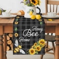 Burlap Table Runner 36 Inches Long, Honey Bee Home Words Sunflowers Non ...