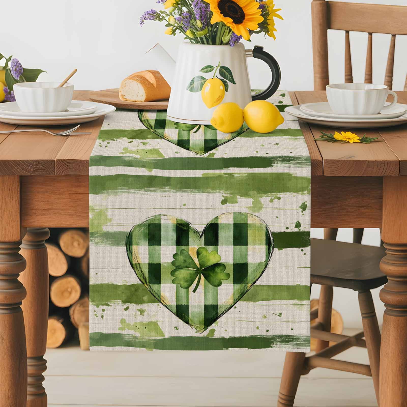 Burlap Table Runner 36 Inches Long,Irish St. Patrick's Day Love Luck ...