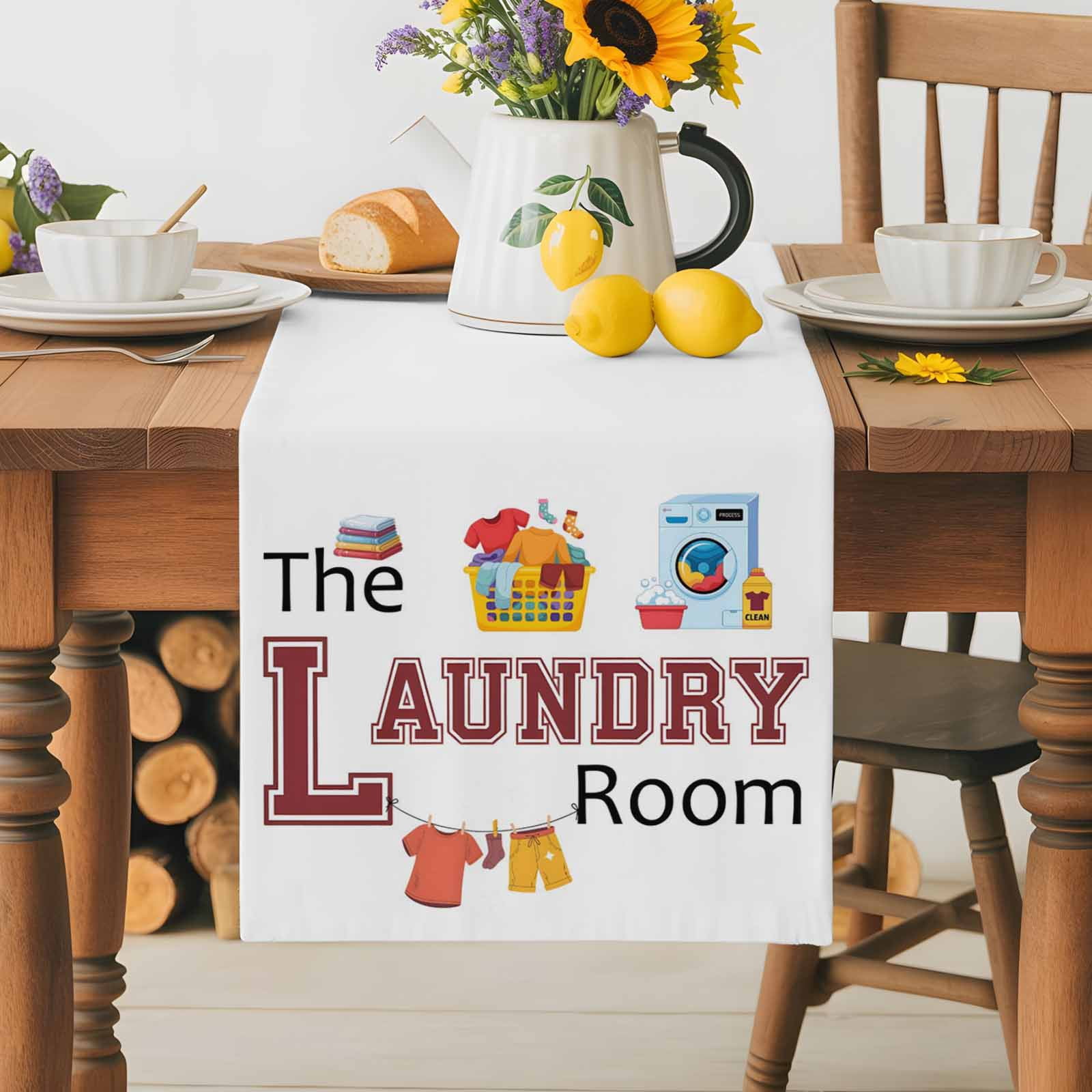 Burlap Table Runner 36 Inches Long,Laundry Room Cloth Pant Washing ...