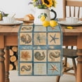 Burlap Table Runner 36 Inches Long, Marine Starfish Coral Sea Shell Non ...