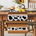 Burlap Table Runner 36 Inches Long, Mexico Animals Black White Cow Skin ...