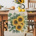 Burlap Table Runner 36 Inches Long, Pastoral Sunflower Retro Linen Non ...