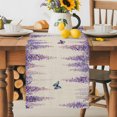 Burlap Table Runner 36 Inches Long, Retro Spring Purple Vineflowers Non ...