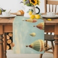 Burlap Table Runner 36 Inches Long, Retro Style Hot Air Balloon Non ...