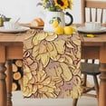 Burlap Table Runner 36 Inches Long, Retro Yellow Pastoral Flower Non ...