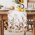 Burlap Table Runner 36 Inches Long, Rustic Caramel Eucalyptus Leaf Non ...