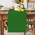Burlap Table Runner 36 Inches Long, Rustic Green Black Buffalo Plaid ...