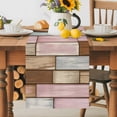 Burlap Table Runner 36 Inches Long, Rustic Pink Brown Wood Grain Non ...