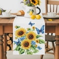 Burlap Table Runner 36 Inches Long, Spring Farm Sunflower Butterfly Non ...