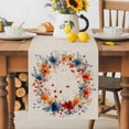 Burlap Table Runner 36 Inches Long, Spring Pastoral Blue Yellow Orange ...