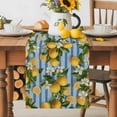 Burlap Table Runner 36 Inches Long, Summer Lemon Flower Green Leaves ...