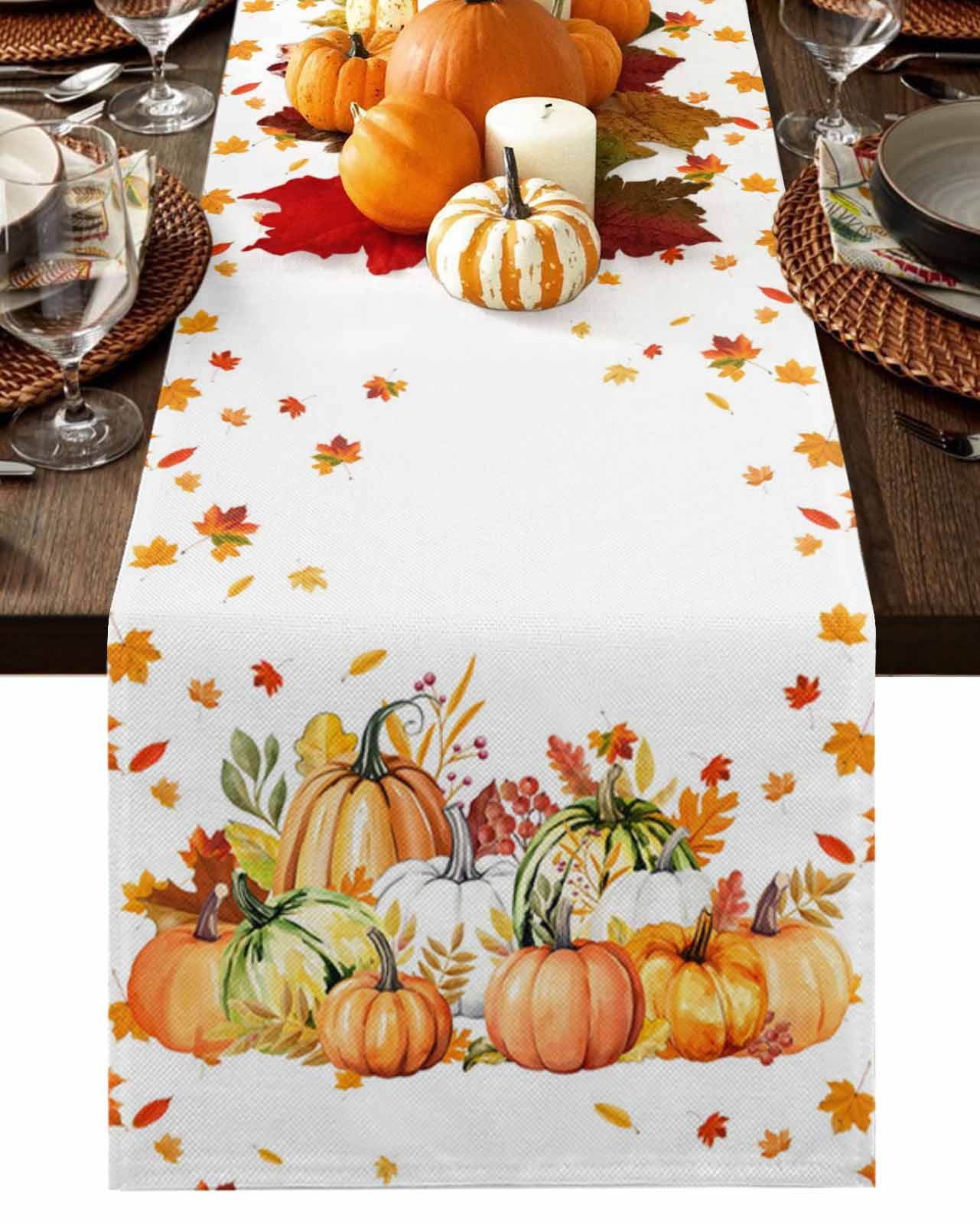 Burlap Table Runner 36 Inches Long,Thanksgiving Pumpkin Orange ...